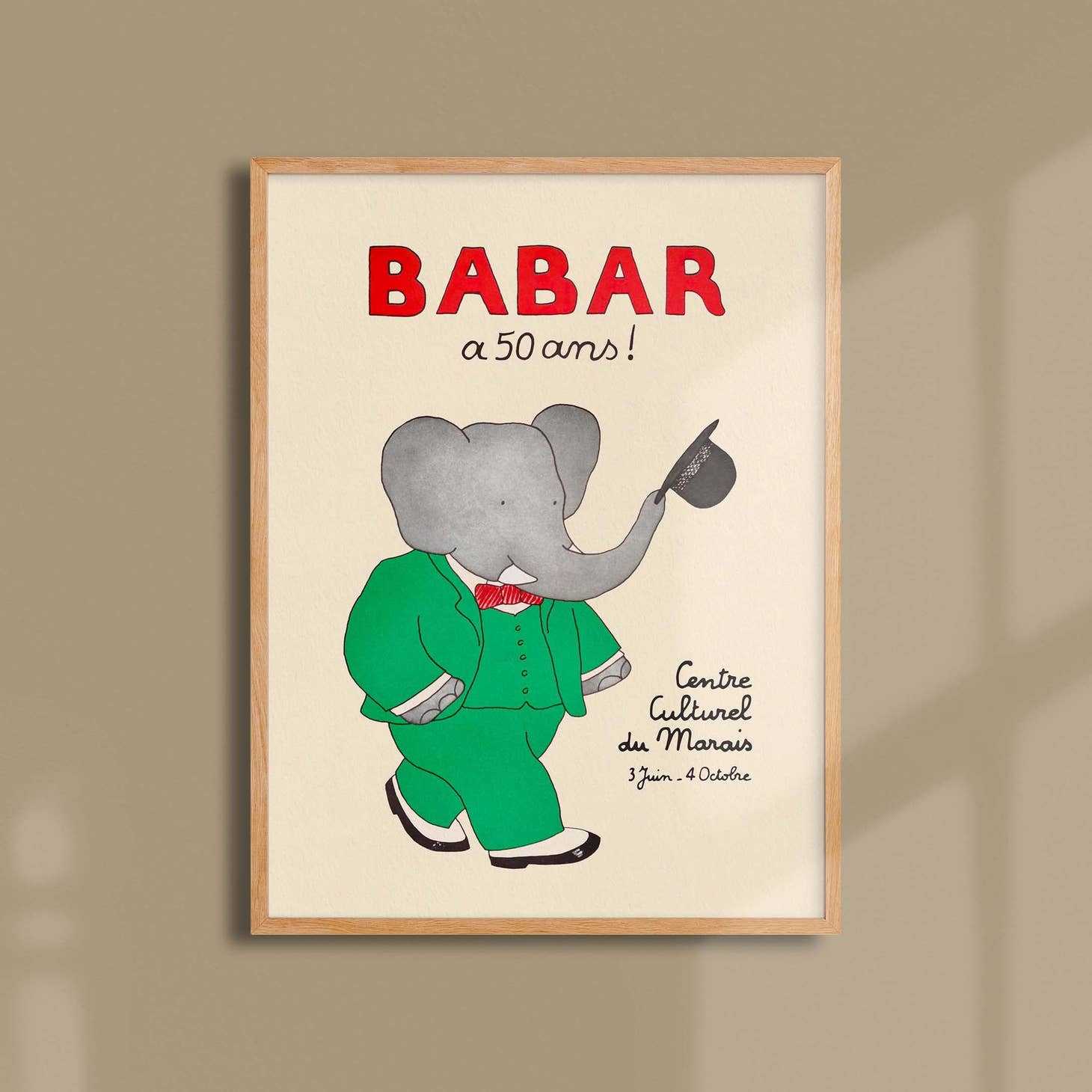 Babar is 50 Poster and Frame – Iris & Olive